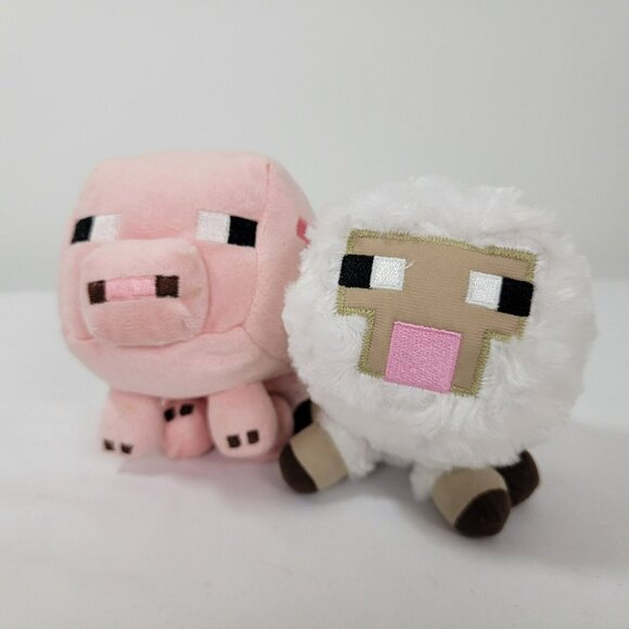 Jazwares | Toys | Lot Of 2 Plush Toy Animals Minecraft Mojang 6 Pink ...